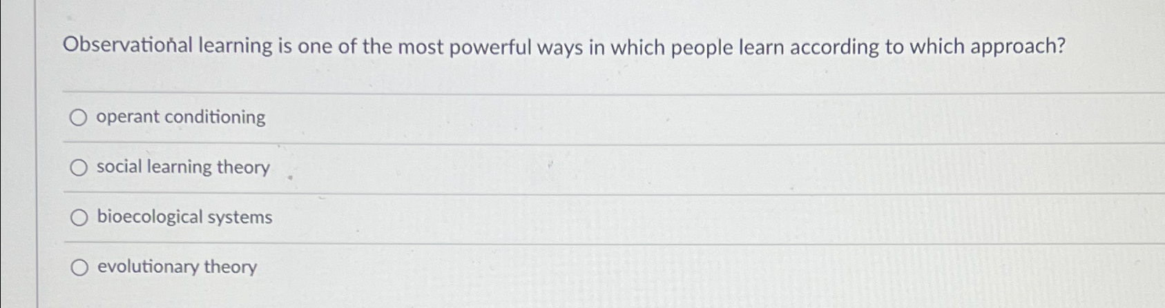 Solved Observational learning is one of the most powerful | Chegg.com