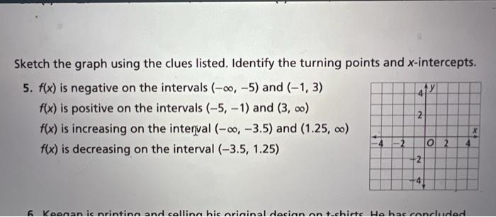 Solved Sketch the graph using the clues listed. Identify the | Chegg.com