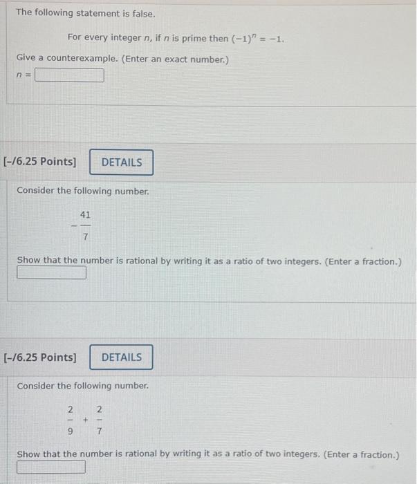 Solved The following statement is false. For every integer | Chegg.com