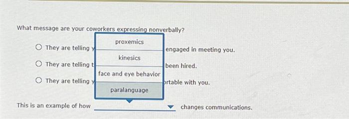 Solved Nonverbal communication sends powerful messages | Chegg.com