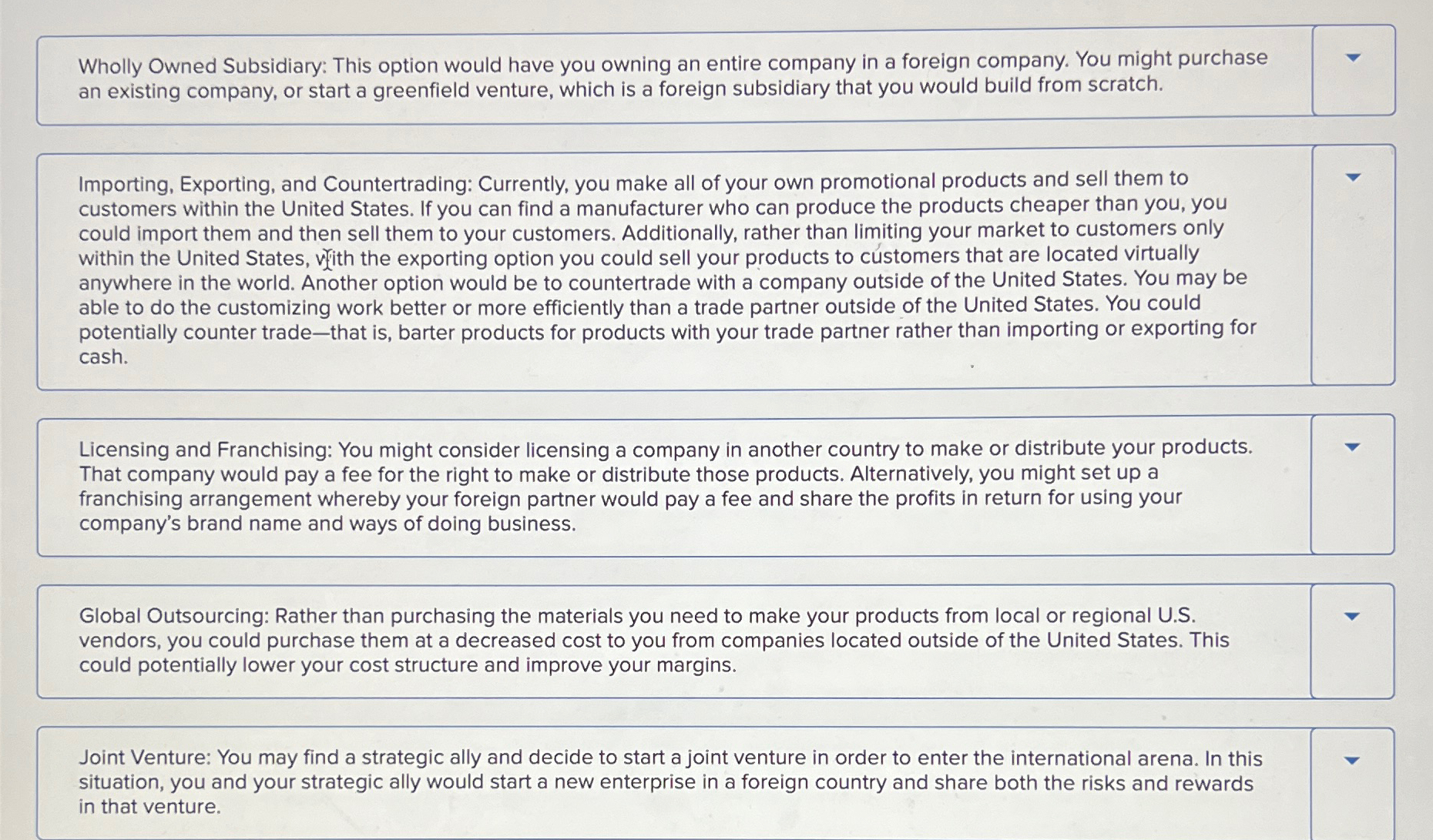 Solved Wholly Owned Subsidiary: This option would have you | Chegg.com