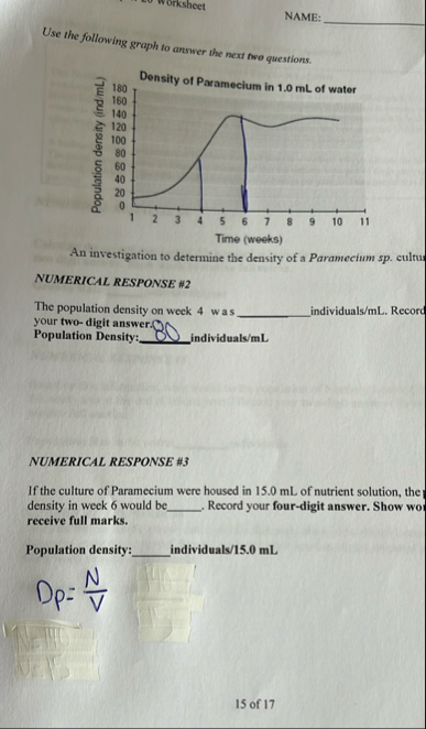 Solved worksheetNAME:Use the following graph to answer the | Chegg.com