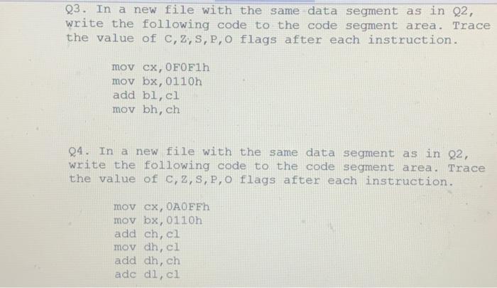 Solved Write a complete data segment definition to | Chegg.com