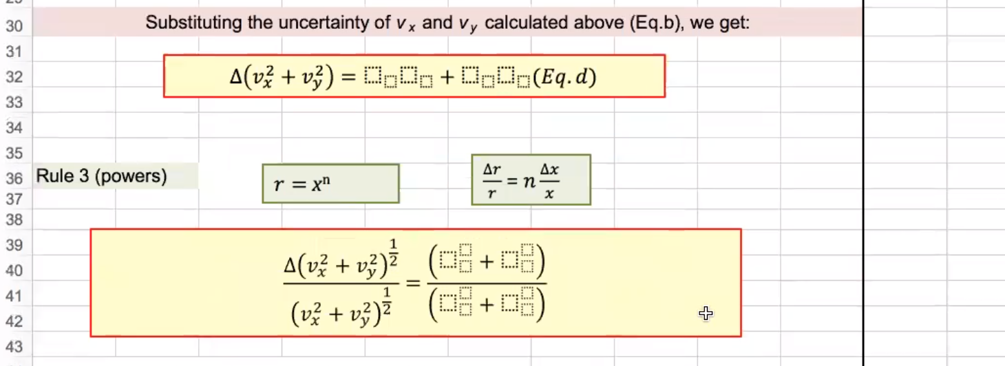 Solved Substituting the uncertainty of vx ﻿and vy | Chegg.com