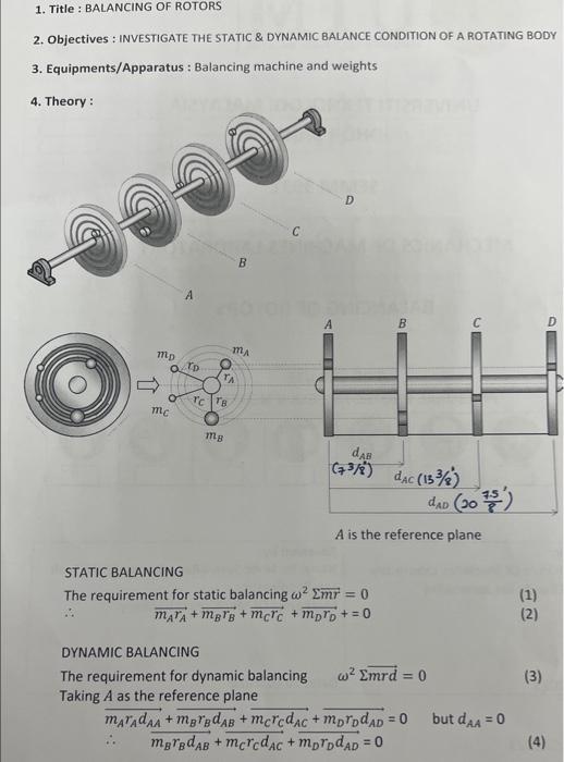 Solved 1. Discuss and describe the balancing procedures | Chegg.com