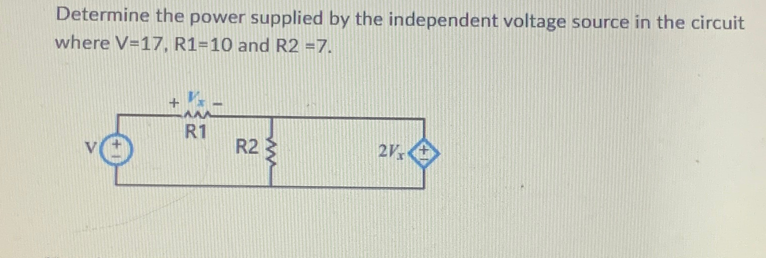 Solved Determine the power supplied by the independent | Chegg.com