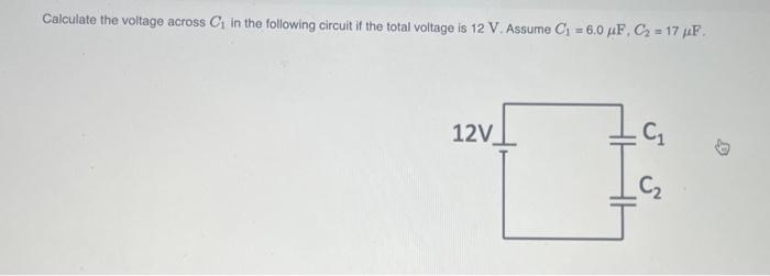 Solved Calculate the voltage across C1 in the following | Chegg.com