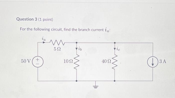 Solved For the following circuit, find the branch current ib | Chegg.com