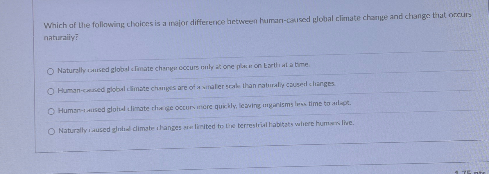 Solved Which of the following choices is a major difference | Chegg.com