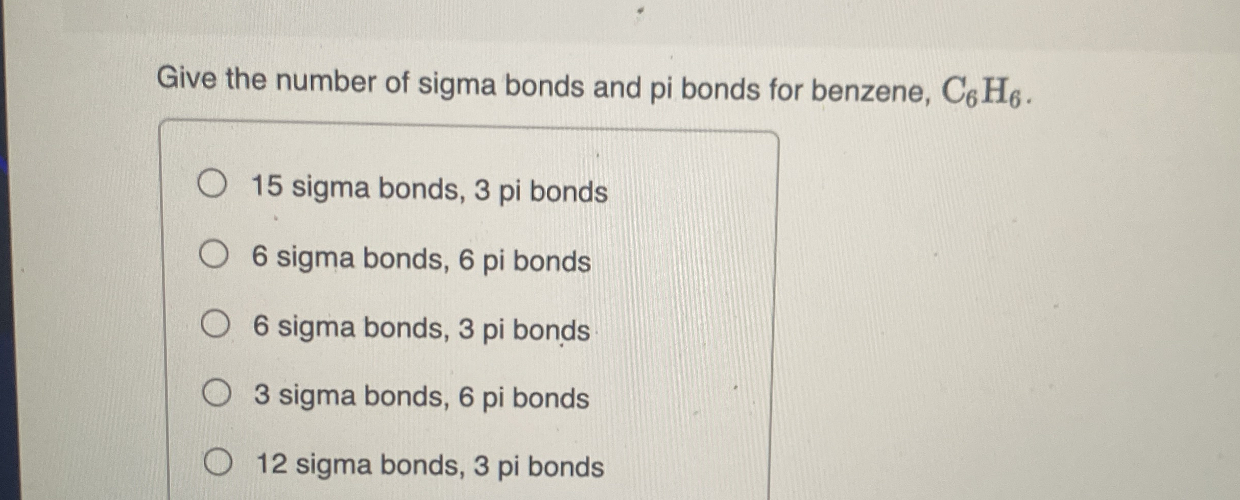 Solved Give the number of sigma bonds and pi bonds for | Chegg.com
