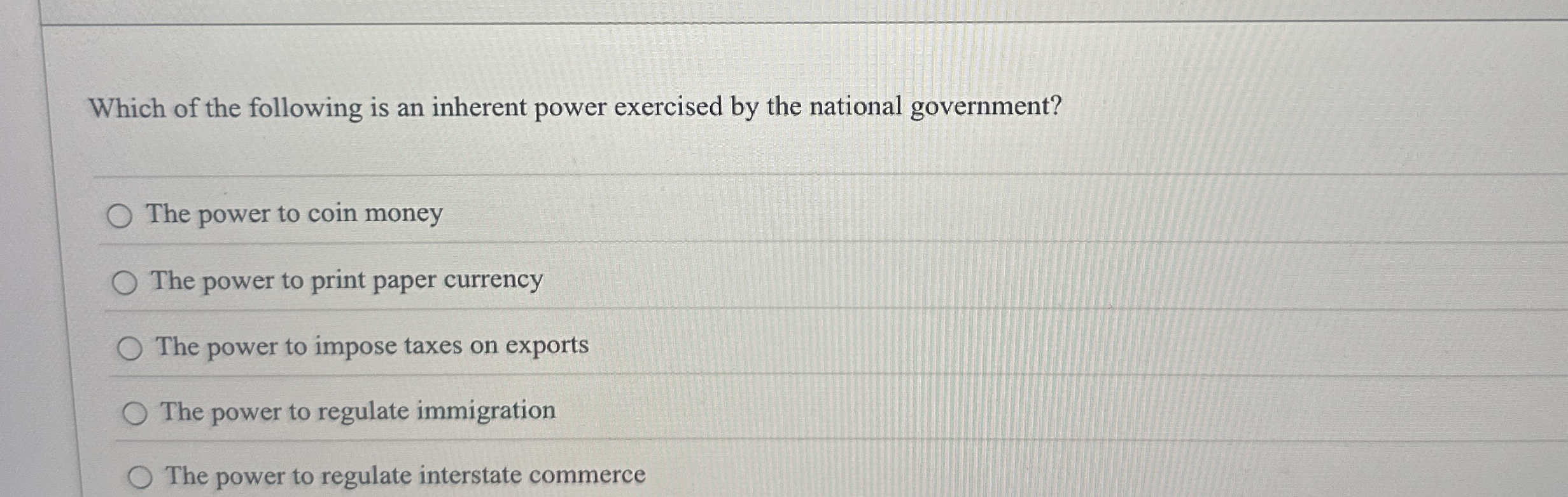 Solved Which of the following is an inherent power exercised | Chegg.com