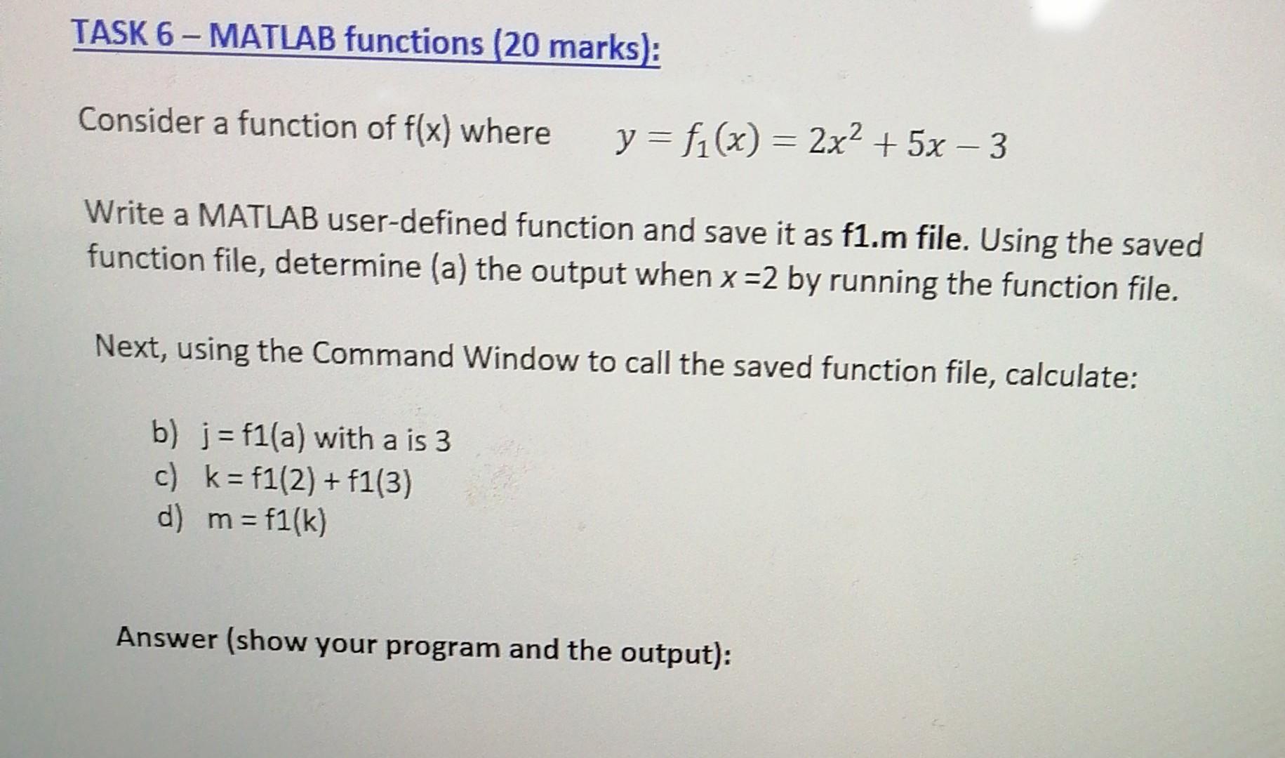 Solved Consider a function of f(x) where y=f1(x)=2x2+5x−3 | Chegg.com
