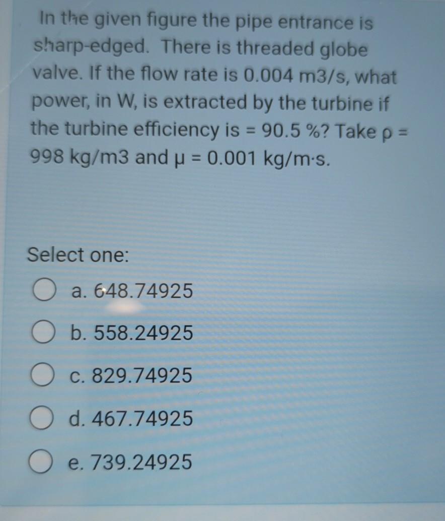 Solved In the given figure the pipe entrance is sharp-edged. | Chegg.com