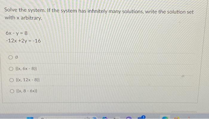 Solved Solve the system. If the system has infinitely many | Chegg.com