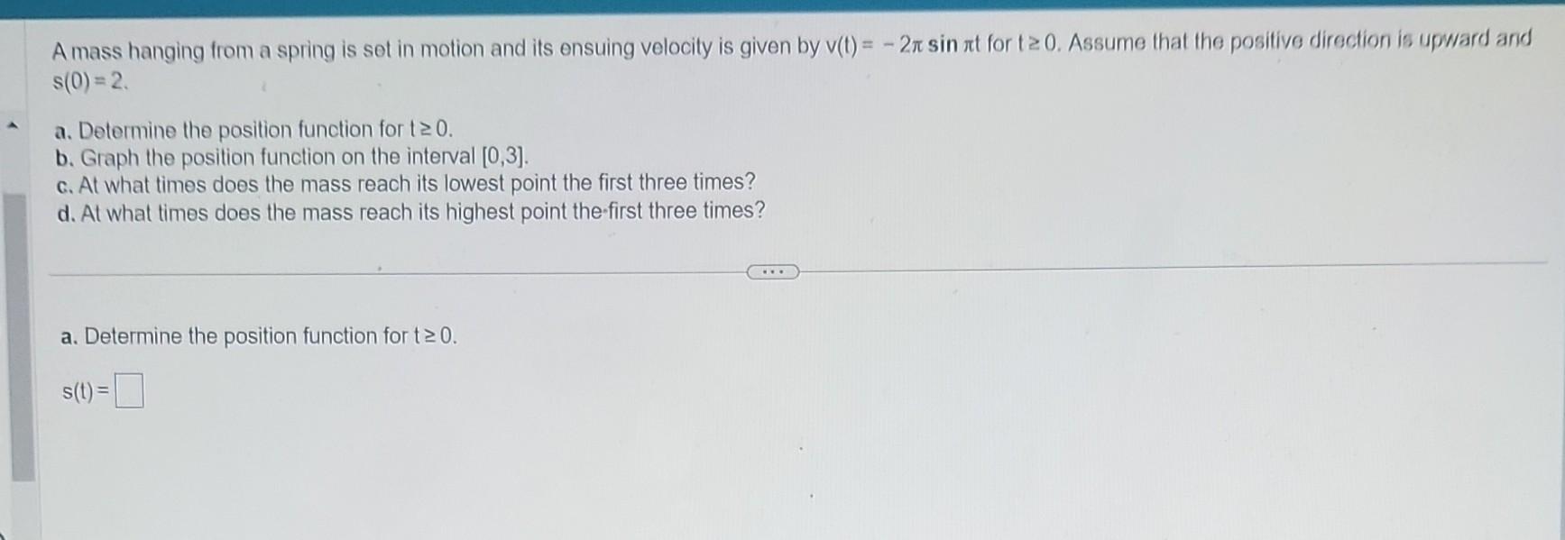 Solved Consider an object moving along a line with the given | Chegg.com
