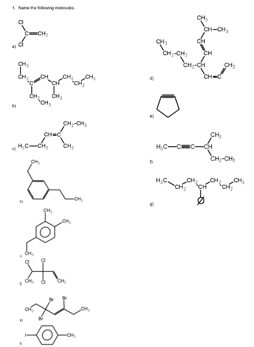 Solved Name the following molecules. | Chegg.com