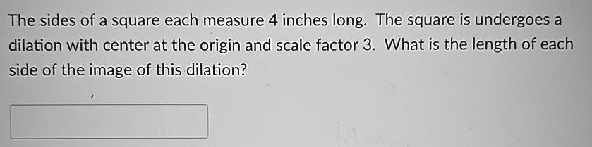 Solved The sides of a square each measure 4 ﻿inches long. | Chegg.com