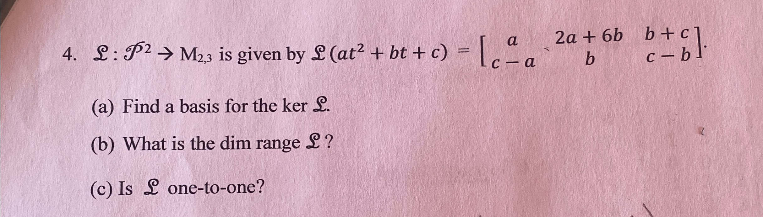 Solved L:P2→M2,3 ﻿is given by | Chegg.com