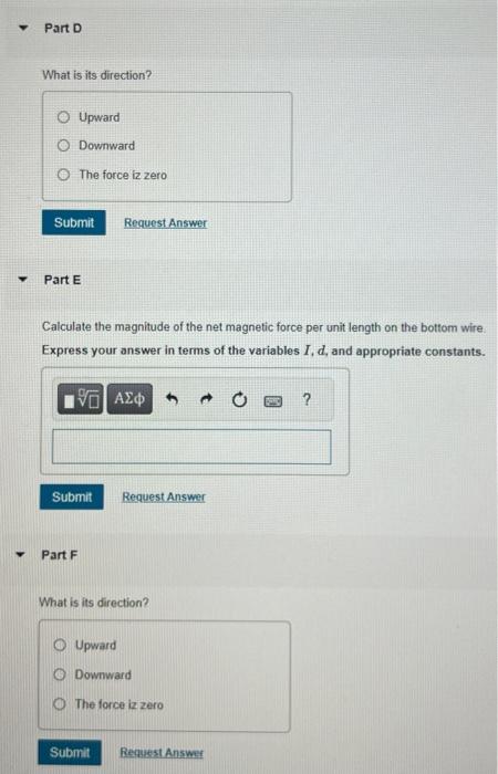 Solved Three parallel wires each carry current I in the | Chegg.com