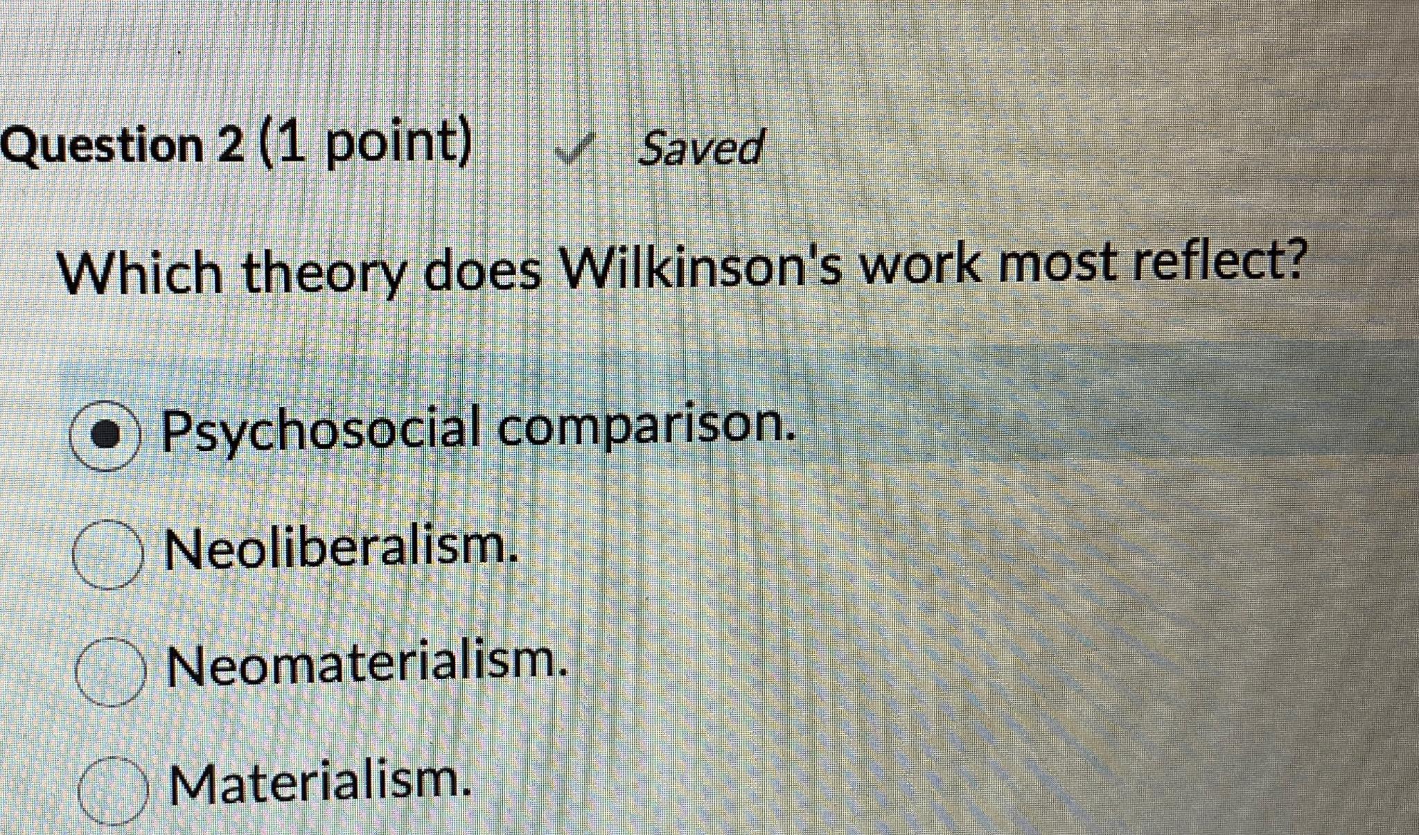 Solved Question 2 (1 ﻿point)SavedWhich theory does | Chegg.com
