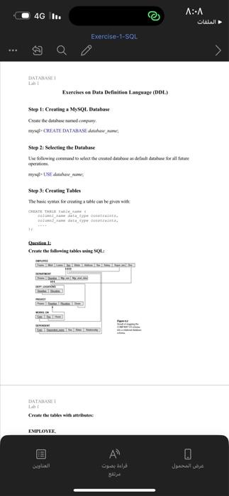4G lis Exercises en Data Definition Language (DDL) | Chegg.com