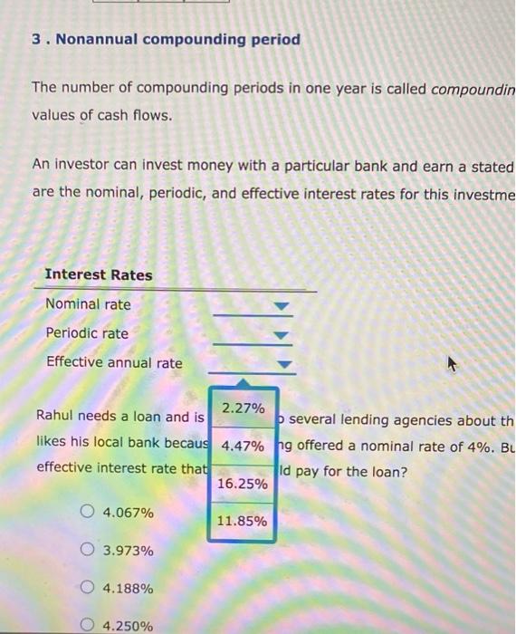 Solved 3. Nonannual compounding period A-Z The number of | Chegg.com