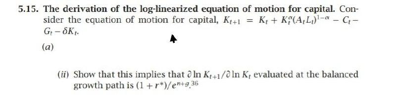 Solved 5.15. The derivation of the log-linearized equation | Chegg.com