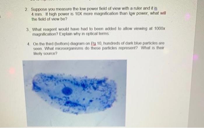 Solved 2. Suppose you measure the low power field of view | Chegg.com