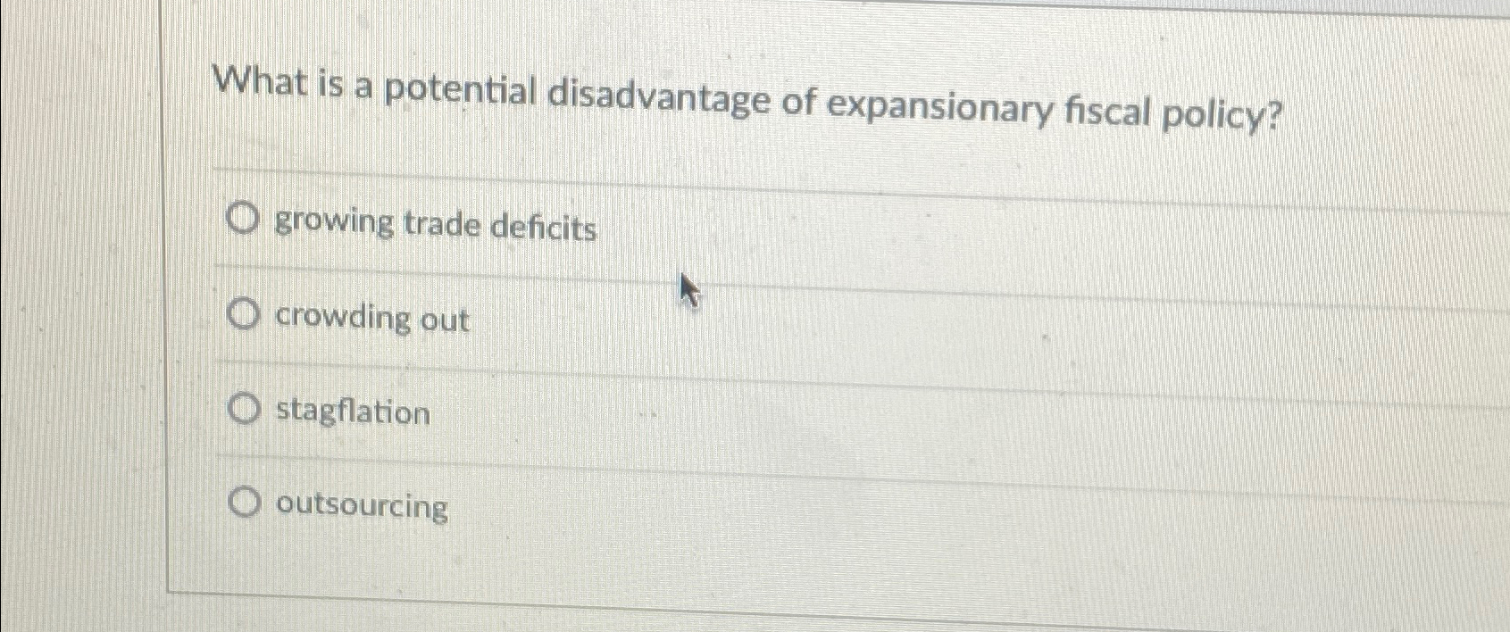 Solved What is a potential disadvantage of expansionary | Chegg.com