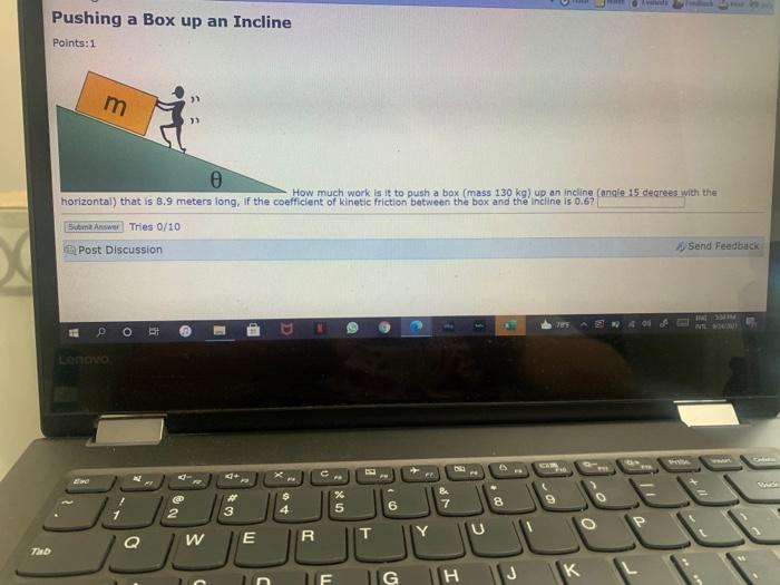 Solved Pushing a Box up an Incline Paints: 1 m Ө How much | Chegg.com