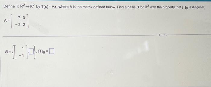 Solved Define T: R2 R² by T(x) = Ax, where A is the matrix | Chegg.com