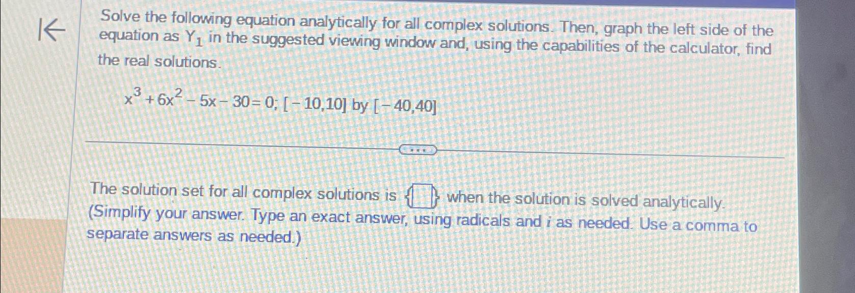 Solved Solve the following equation analytically for all | Chegg.com
