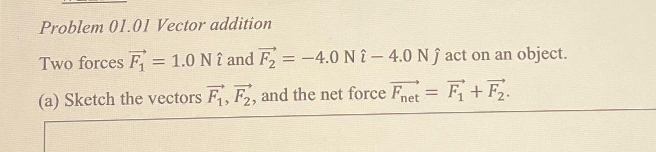 Solved Problem 01.01 ﻿Vector additionTwo forces | Chegg.com