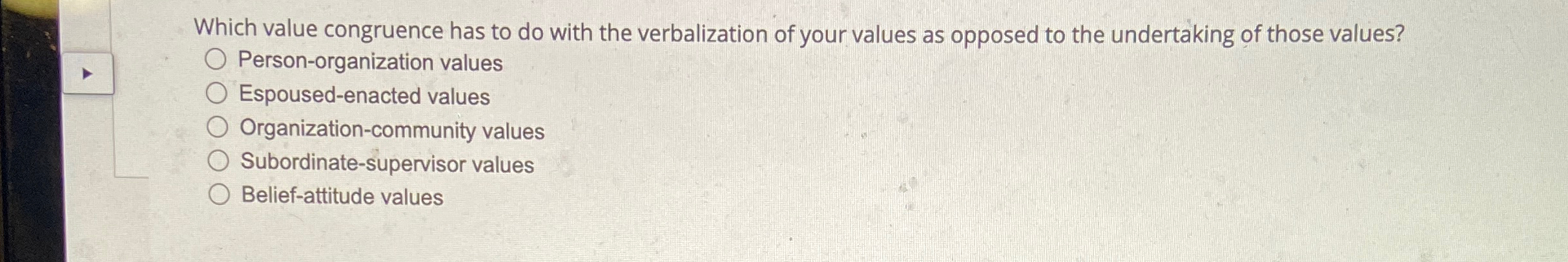 Solved Which value congruence has to do with the | Chegg.com
