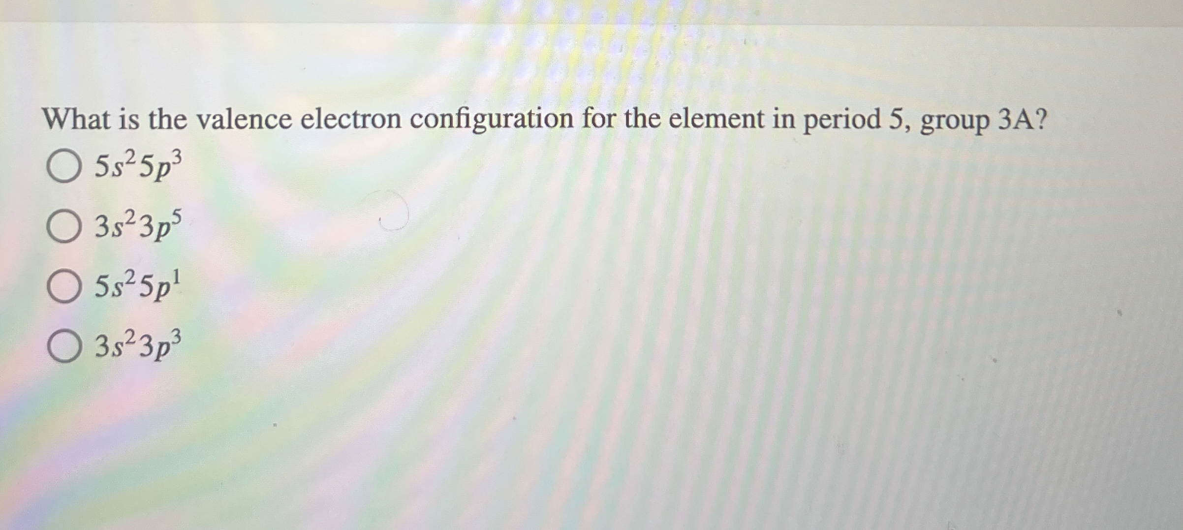 Solved What is the valence electron configuration for the | Chegg.com