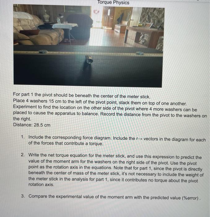 Solved Torque Physics For part 1 the pivot should be beneath | Chegg.com