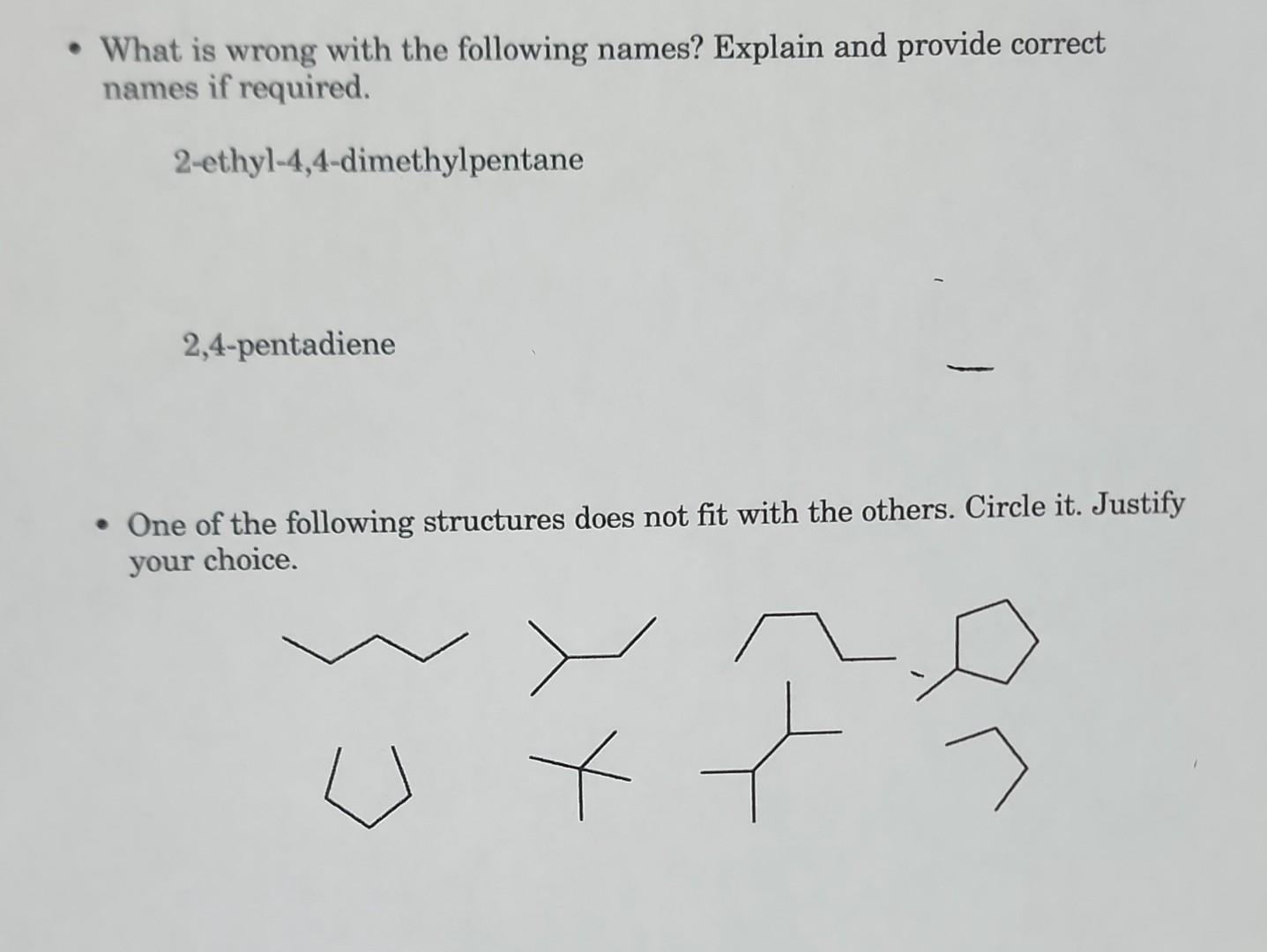 Solved What is wrong with the following names? Explain and | Chegg.com