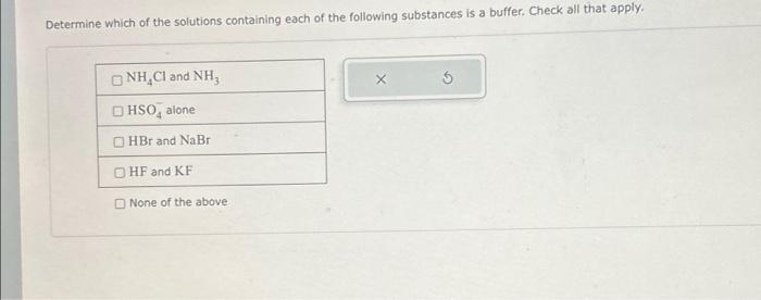 Solved Determine which of the solutions containing each of | Chegg.com