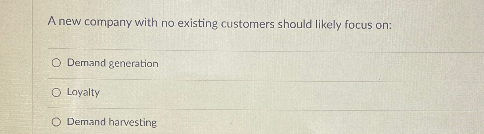 Solved A new company with no existing customers should | Chegg.com