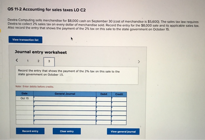 Solved QS 11-2 Accounting for sales taxes LO C2 Dextra | Chegg.com