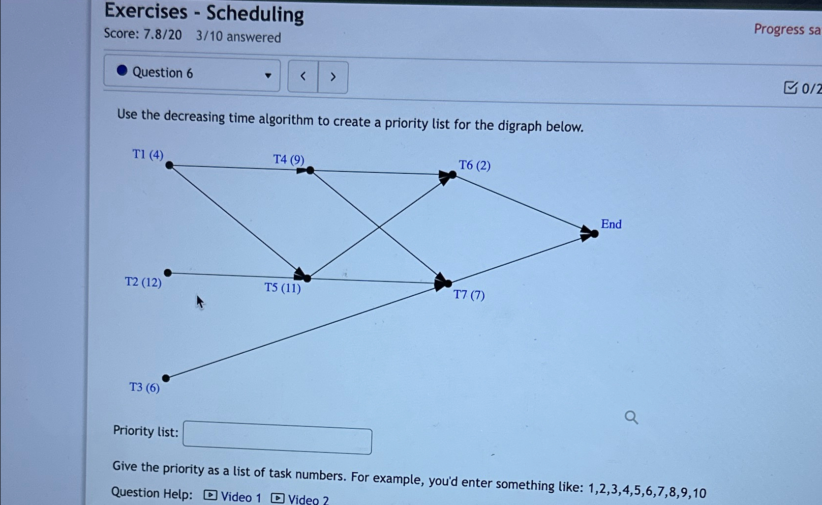 Solved Exercises - ﻿SchedulingScore: 7.8203/10 | Chegg.com
