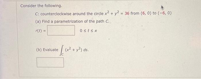 Solved Consider the following. C: counterclockwise around | Chegg.com