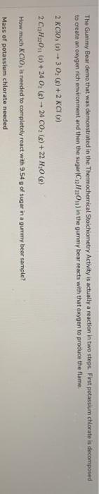 Solved The Gummy Bear demo that was demonstrated in the | Chegg.com