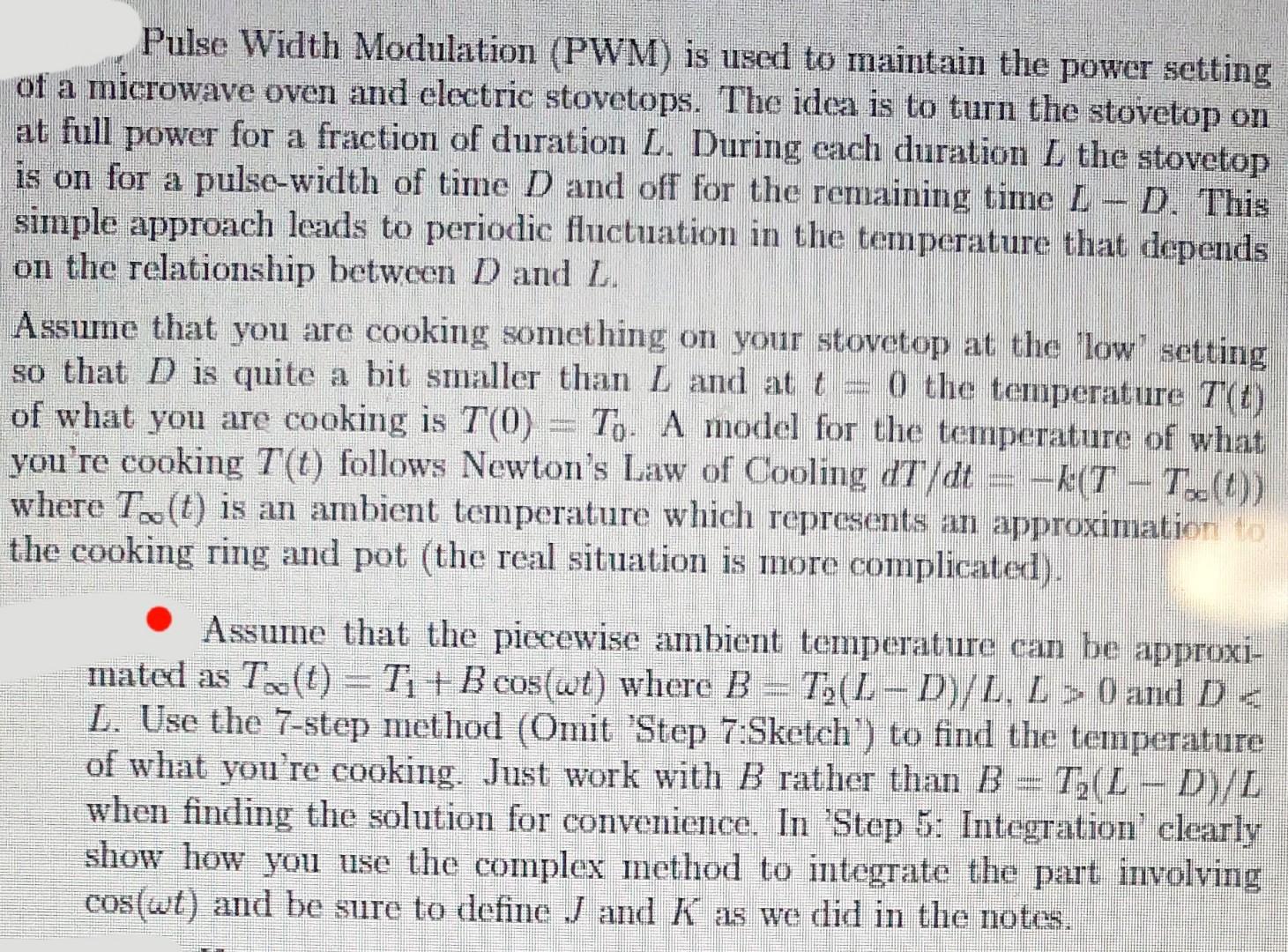 Solved Pulse Width Modulation (PWM) is used to maintain the | Chegg.com