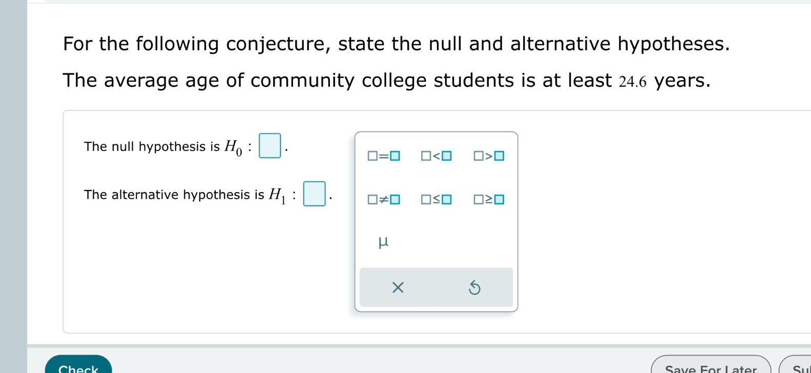 Solved For the following conjecture, state the null and | Chegg.com