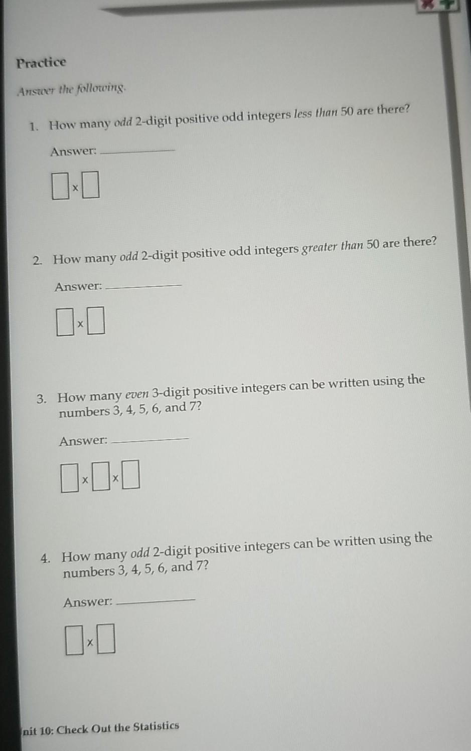 Solved Practice Answer the following 1. How many odd 2-digit | Chegg.com