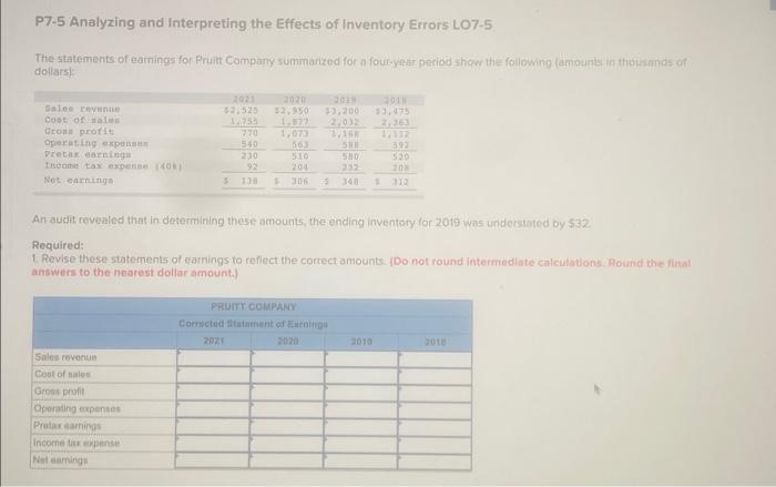 [Solved]: P7.5 Analyzing and Interpreting the Effects of I