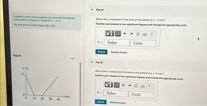 Solved A system in which onily one particle can move has the | Chegg.com