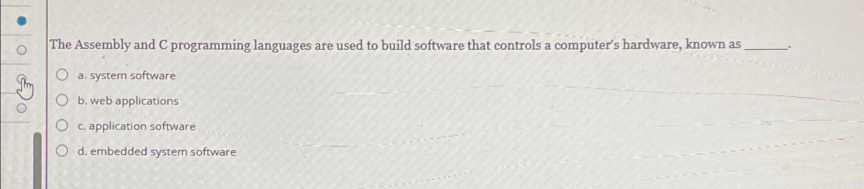 Solved The Assembly and C programming languages are used to | Chegg.com