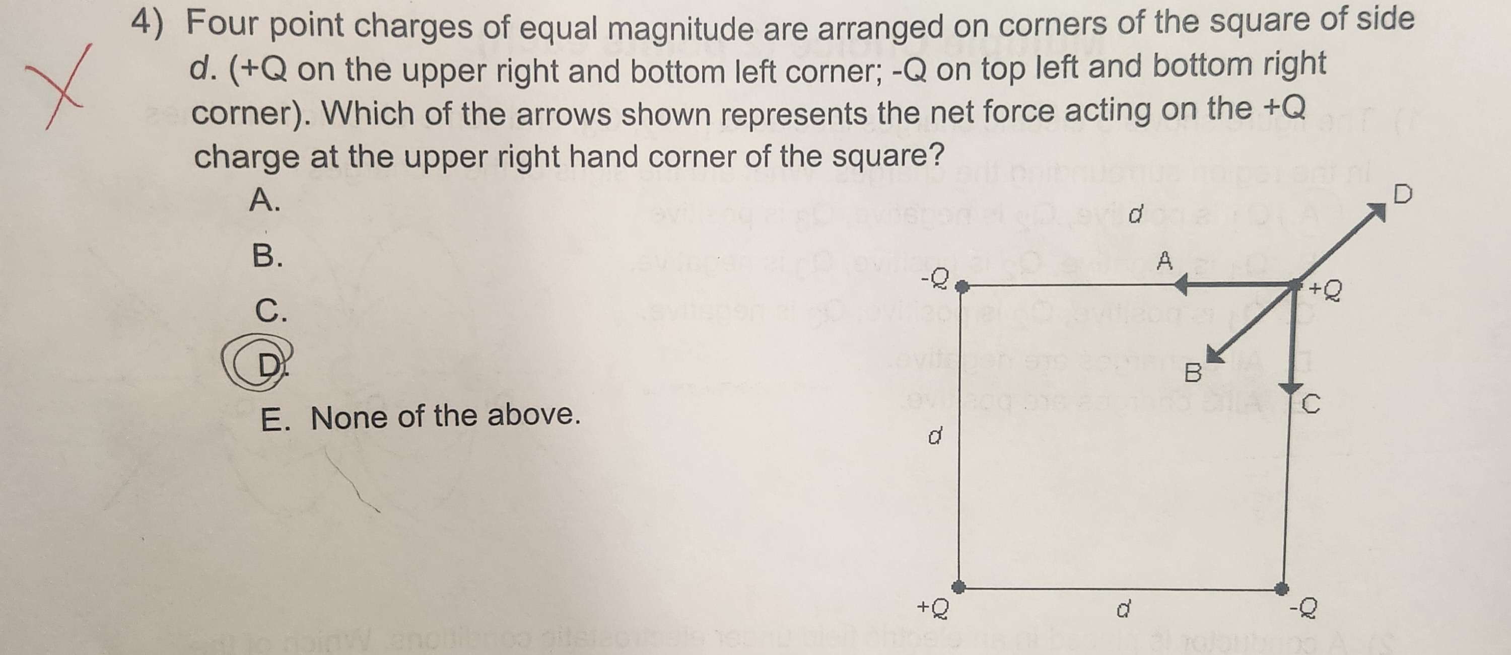 Solved Four point charges of equal magnitude are arranged on | Chegg.com